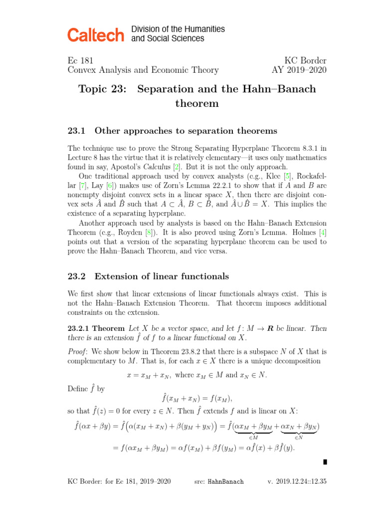 Lecture 23 | PDF | Banach Space | Vector Space