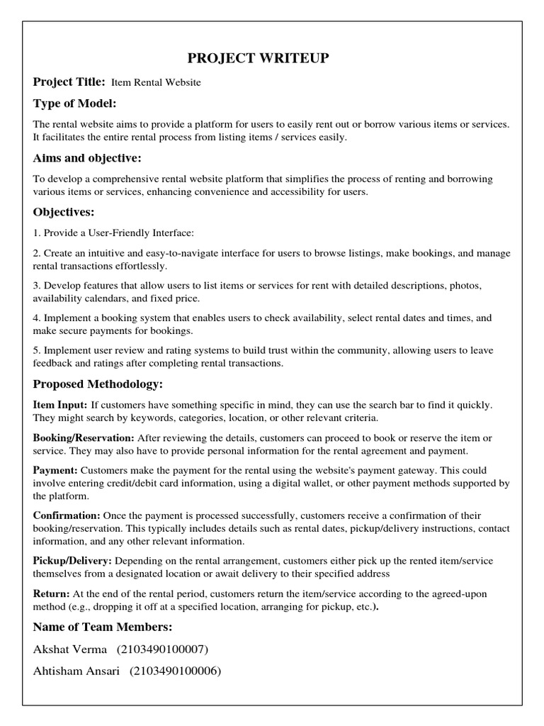PROJECT WRITE UP | PDF | Renting | Payments PROJECT WRITE UP | PDF | Renting | Payments