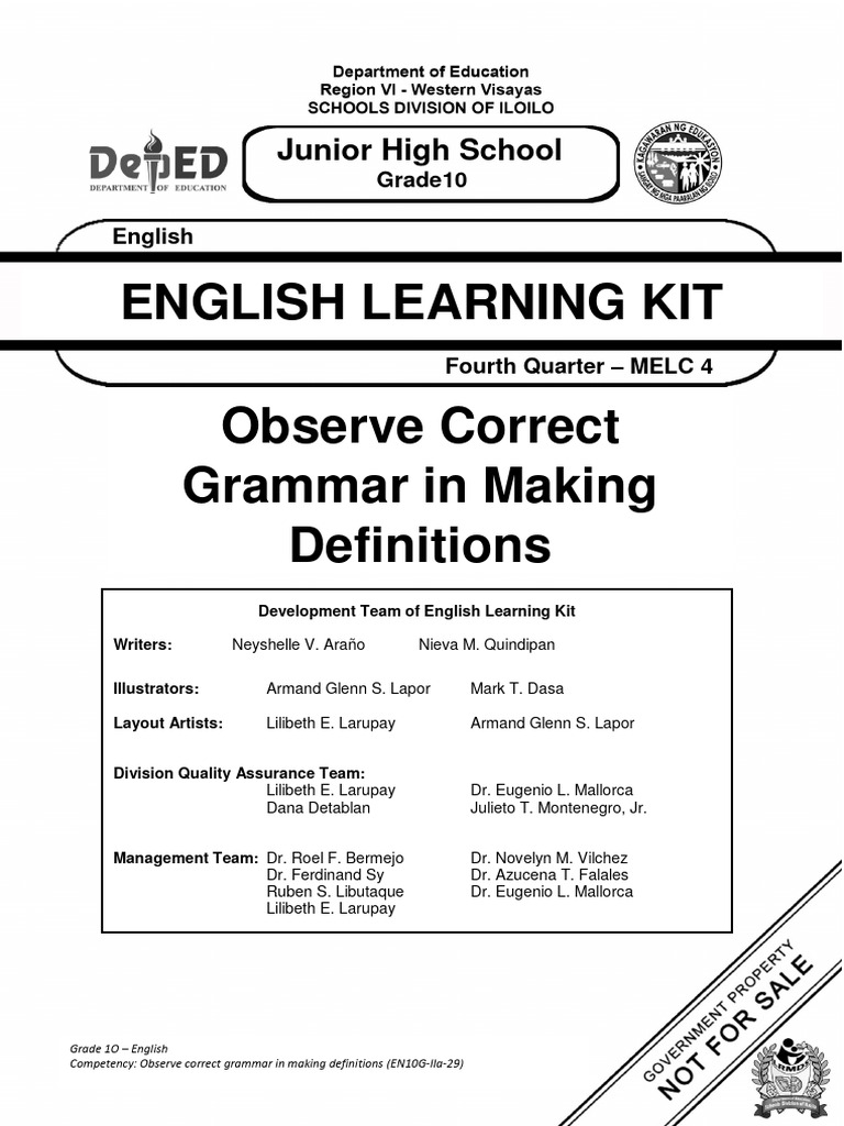 English10 QTR4 Las Melc 4 | Download Free PDF | Definition | Poetry