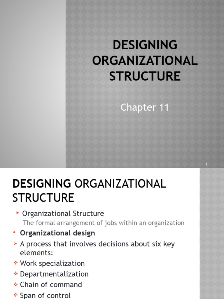 Chapter 11 - Designing Organizational Structure | Download Free PDF ...
