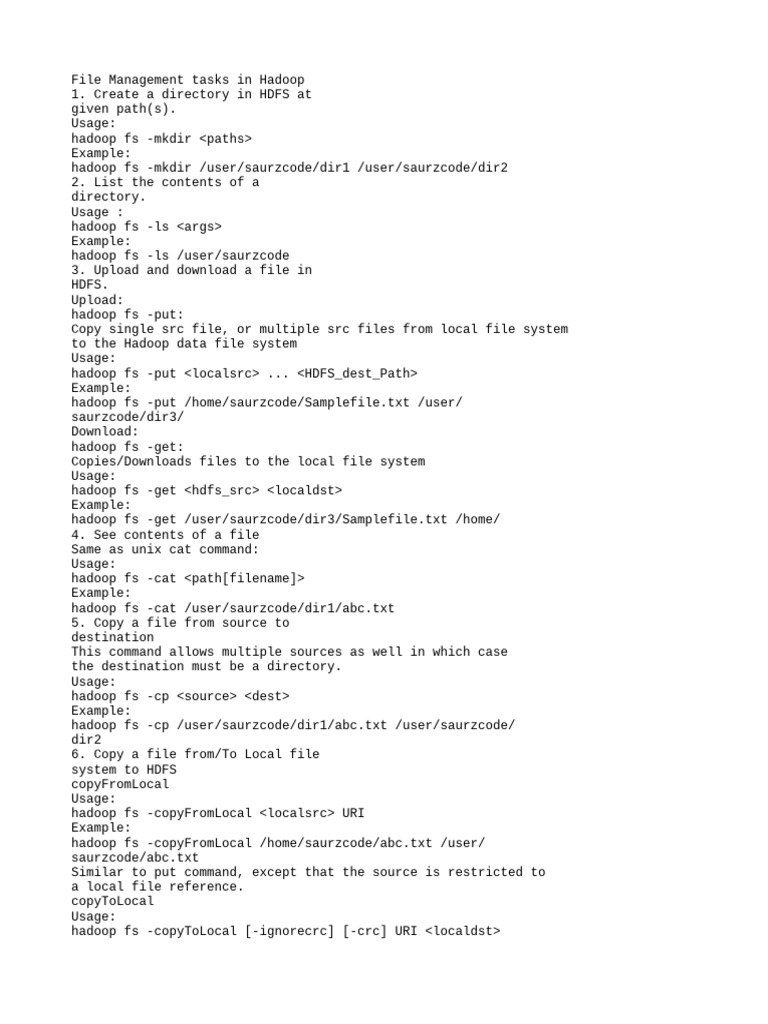 Program 4 Hdfs Commands Pdf