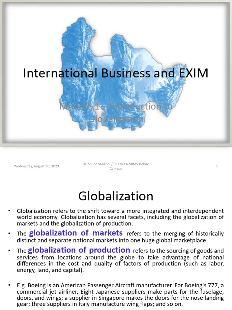 IB&EXIM1to4 | PDF | Globalization | Developing Country