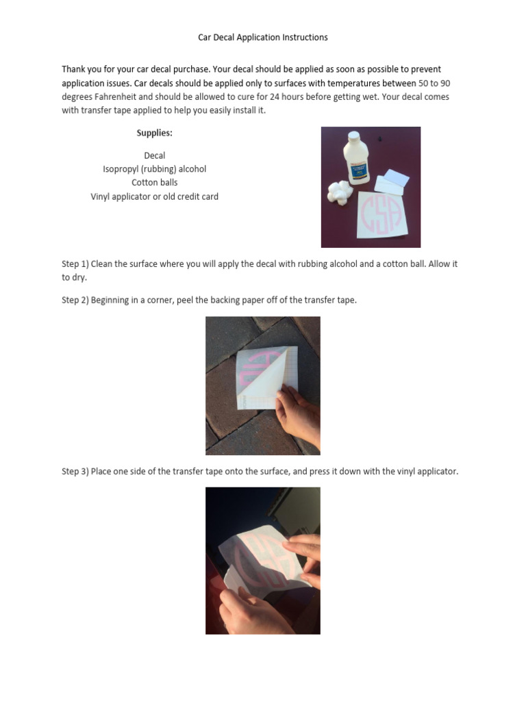 Car Decal Application Instructions Cutting For Business1 | PDF | Home ...