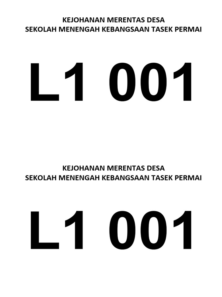 Format Nombor L1 | PDF