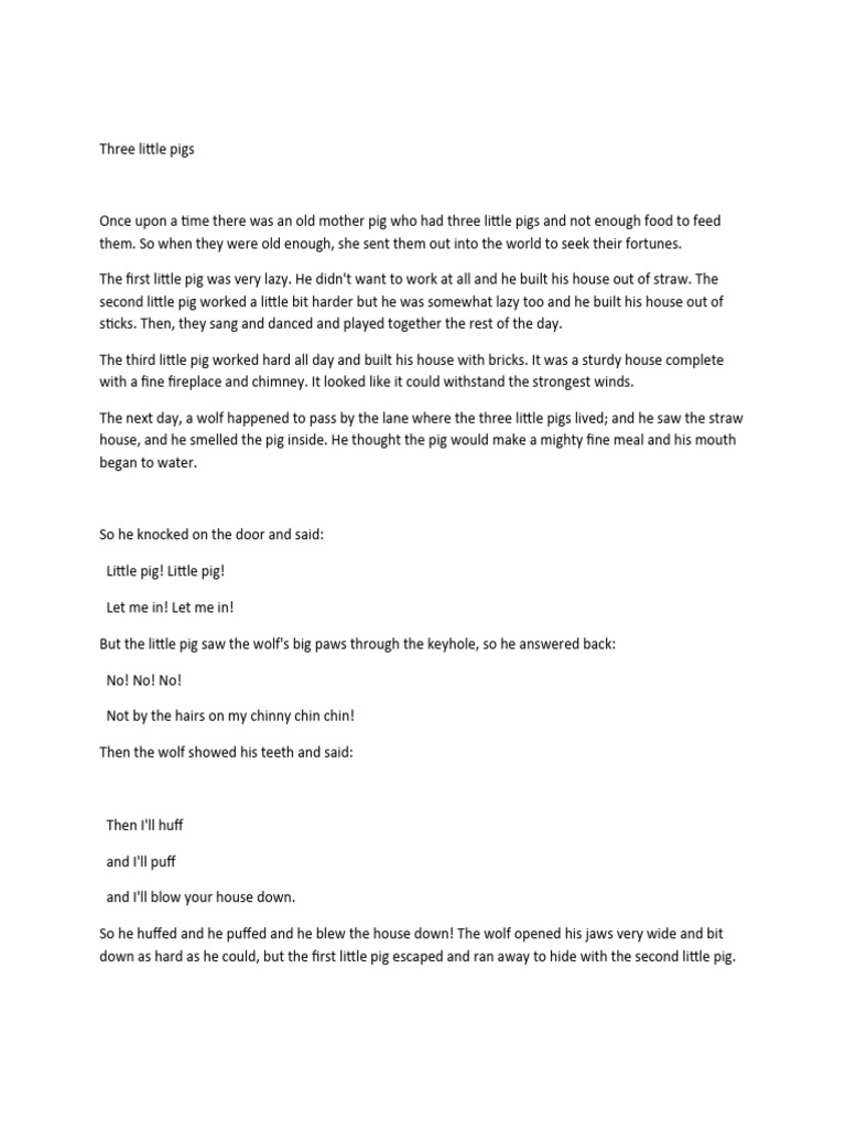 Three Little Pigs | PDF