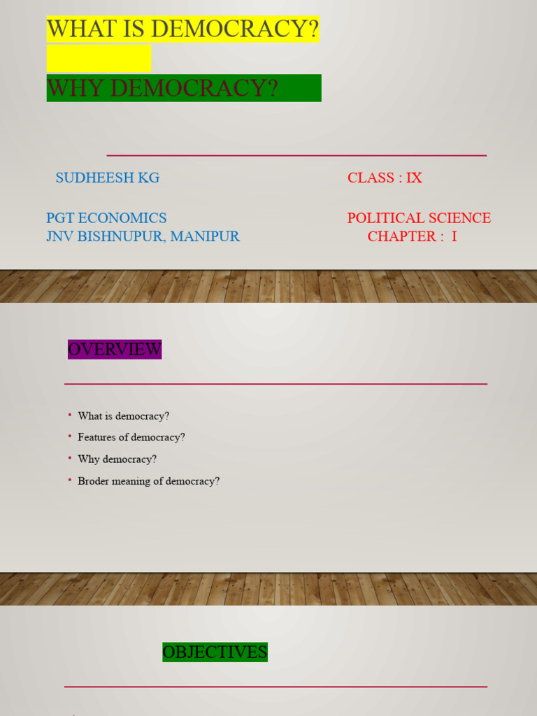 Ch-1 What Is Democracy Why Democracy 1 | PDF | Democracy | Political Ideologies