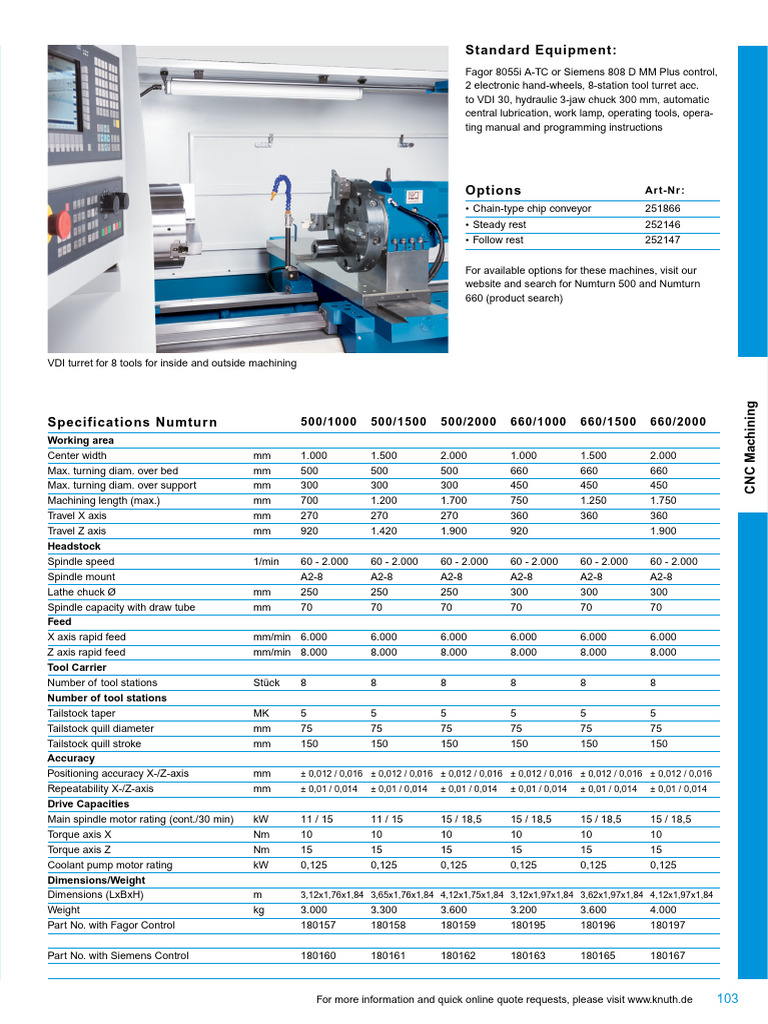 Numturn 660-1500 | PDF | Machining | Secondary Sector Of The Economy