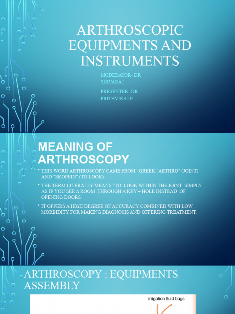 ARTHOSCOPY PPT Finale | PDF