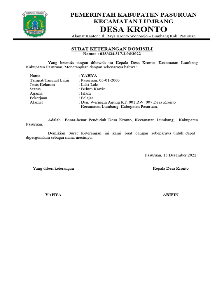 Kronto Domilisi Ektp Jaminan | PDF