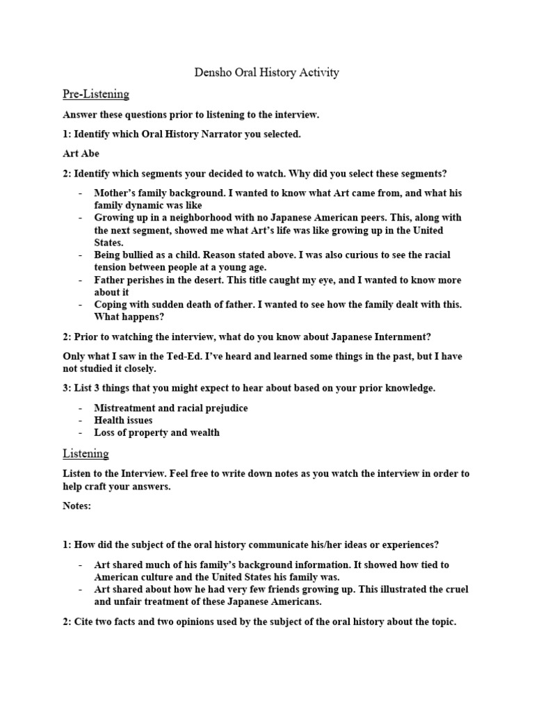 Densho Oral History: Art Abe's Story | PDF | Oral History | Bias