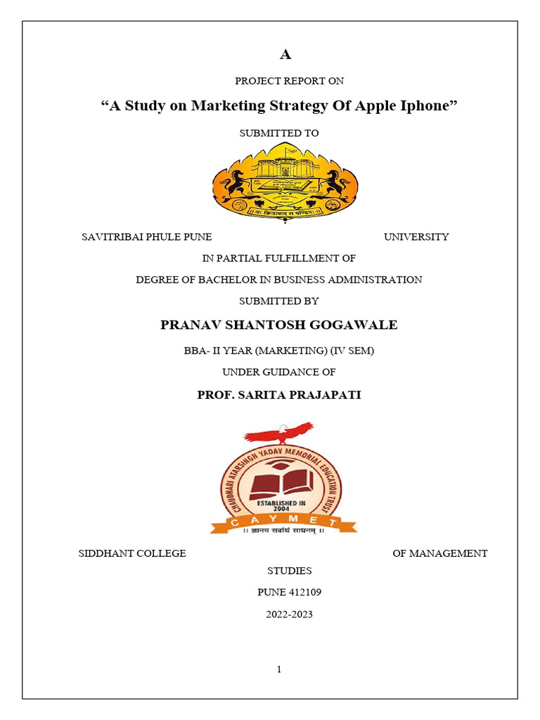 Pranav Project | PDF | Apple Inc. | I Phone