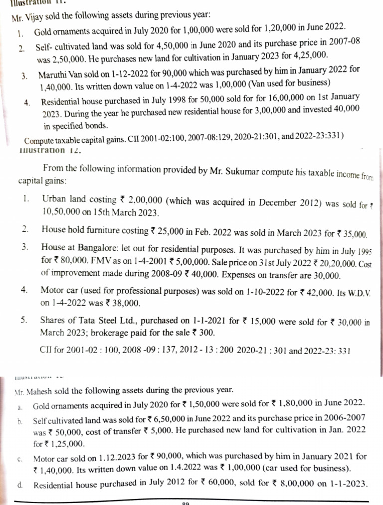 CG Problems | PDF | Capital Gains Tax | Expense