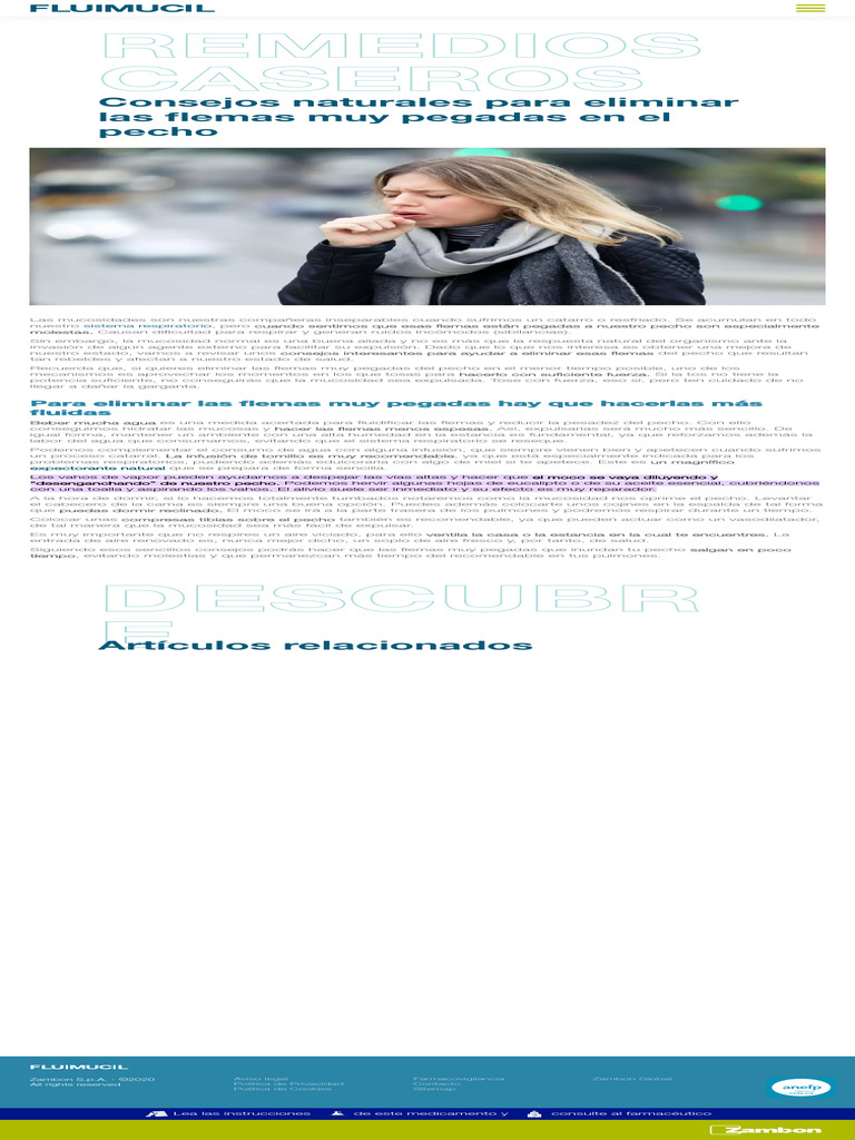 Remedios Caseros para Flemas Pegadas | PDF | Resfriado comun
