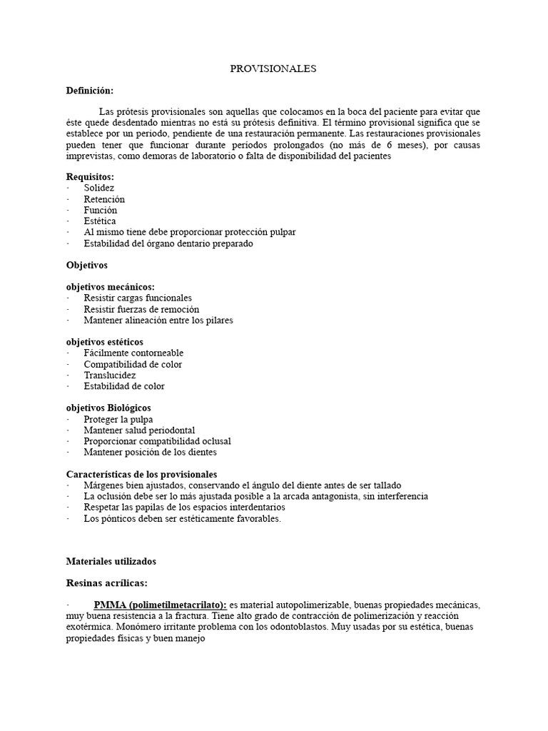 Provisionales Protesis Fijas | PDF | Impresión 3d | Compuesto Dental