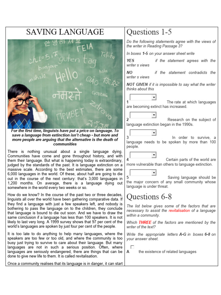 SAVING LANGUAGE | PDF | Linguistics | Human Communication