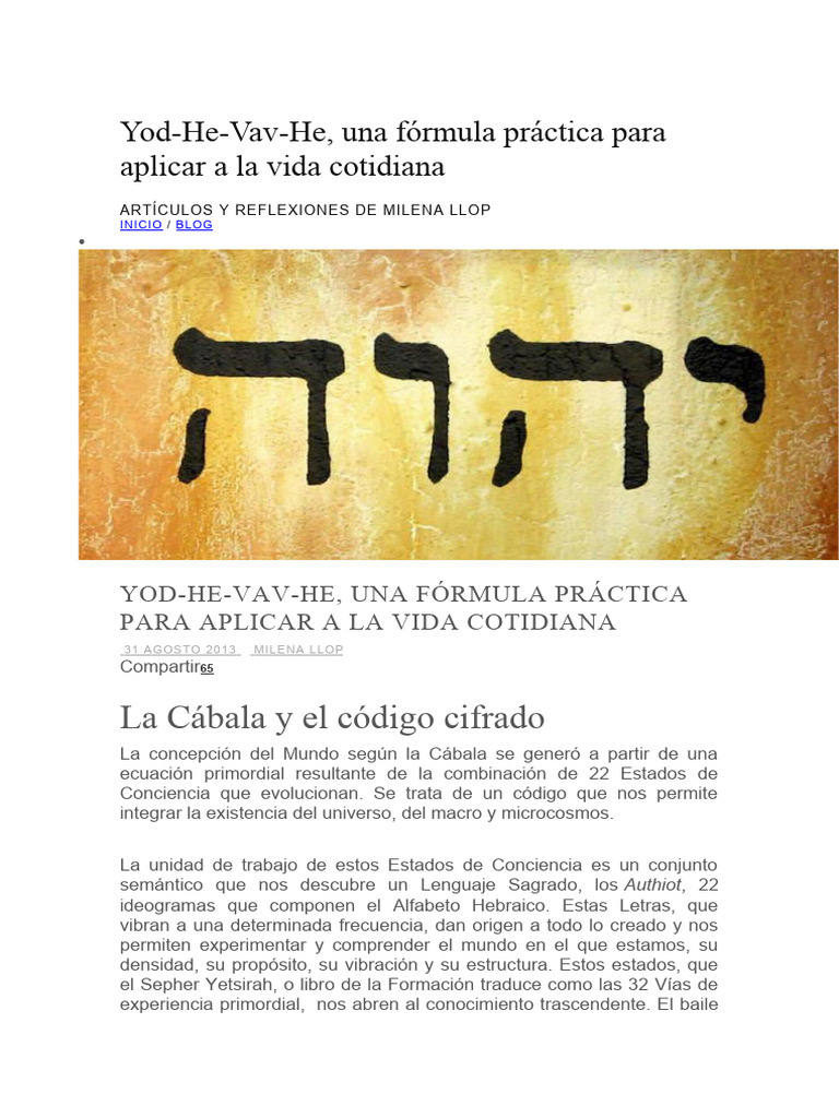 Yod He Vav He | PDF | Tetragrammaton | Kábala