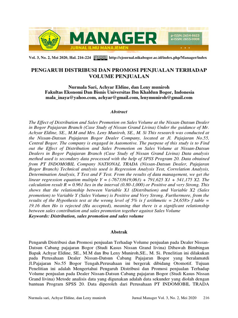 Manager V3i2 3854 | PDF | Regression Analysis | Linear Regression