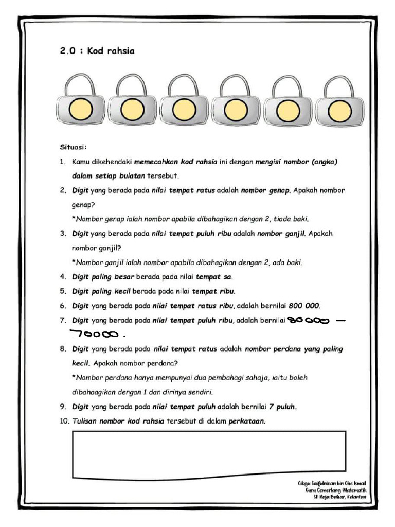 Kod Rahsia Nombor Bulat | PDF