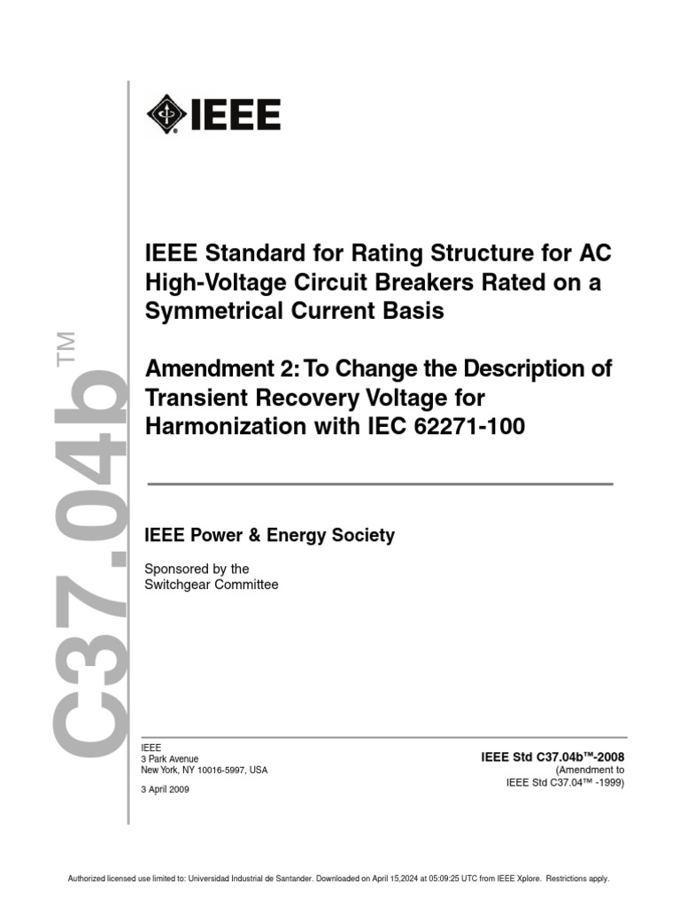 IEC-62271-100 | PDF | High Voltage | Electric Power
