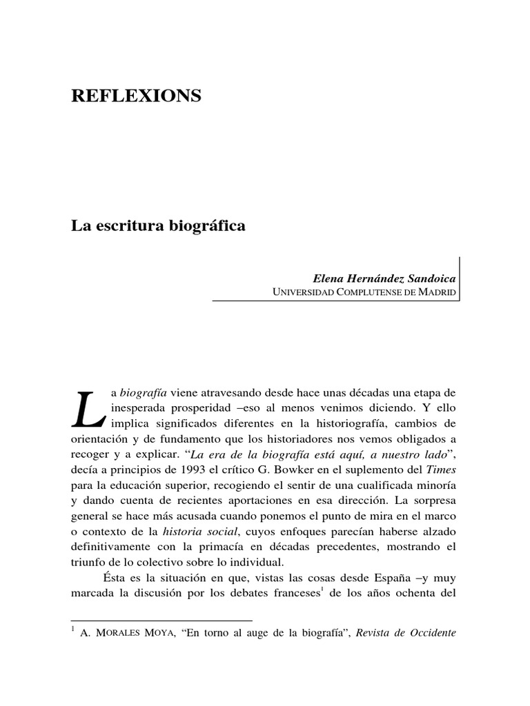 Elena Hernández Sandoica-La Escritura Biográfica-Dialnet | PDF ...
