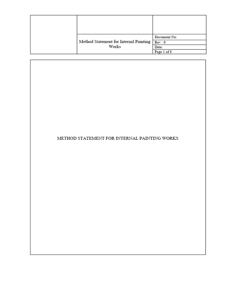 Internal Painting Method Statement | PDF | Paint | Specification ...