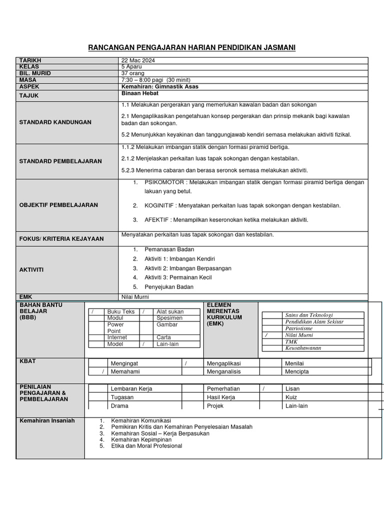 RPH 5 Aparu (30 Minit) | PDF