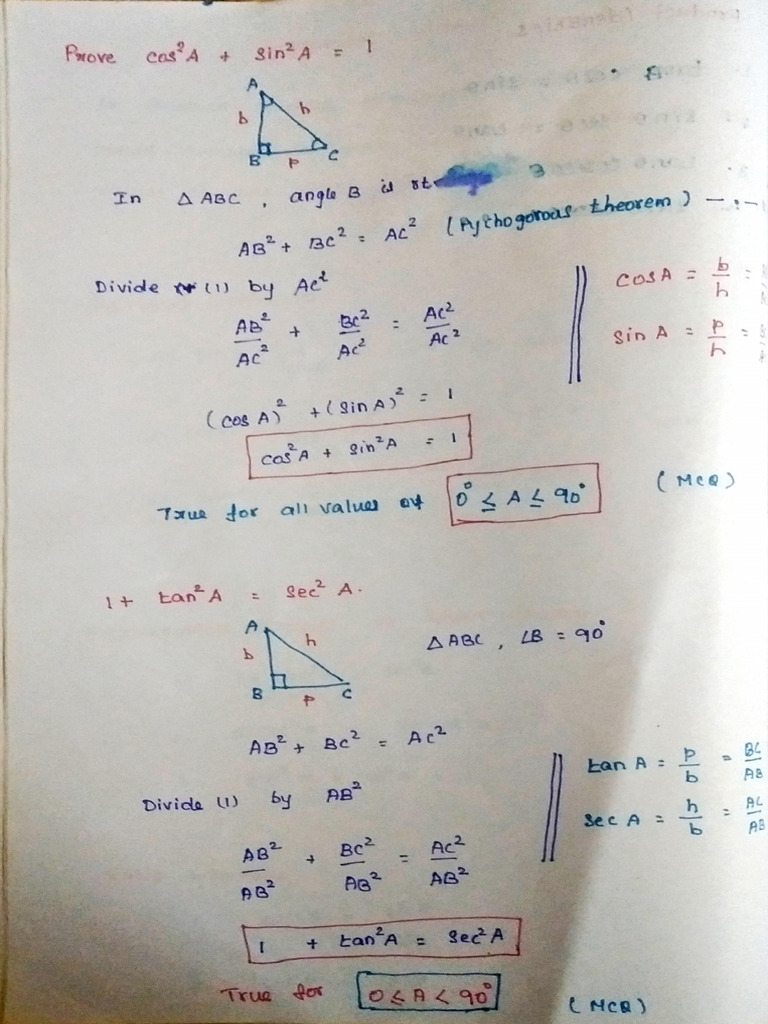 Proof Trigonometry Class at Identity | PDF
