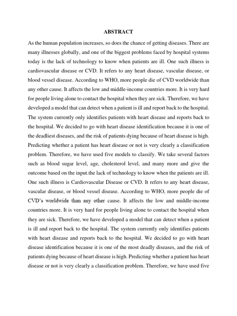 Cardiovascular Disease Prediction Using Machine Pdf Unified Modeling Language Machine Learning