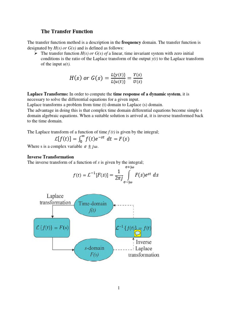 Transfer Function | PDF | Laplace Transform | Mathematical Physics Transfer Function | PDF | Laplace Transform | Mathematical Physics