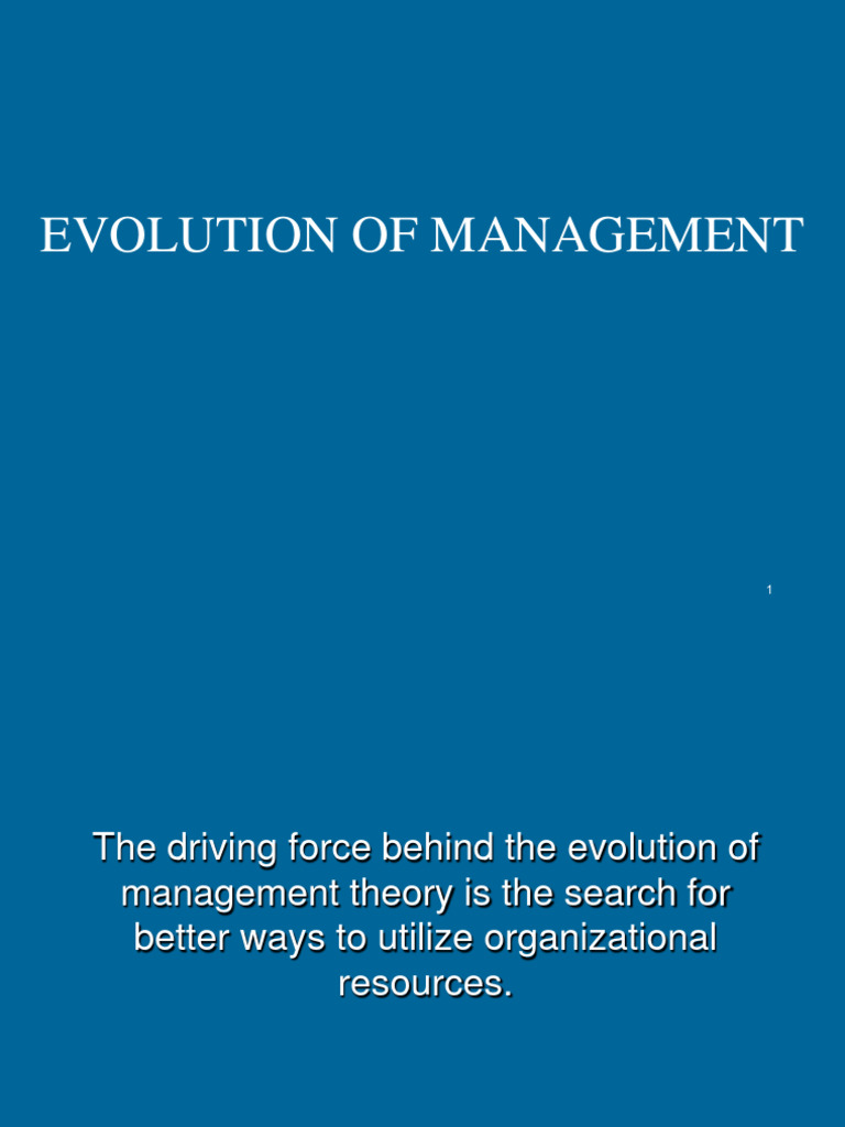 The Evolution of Management | PDF | Business | Behavioural Sciences