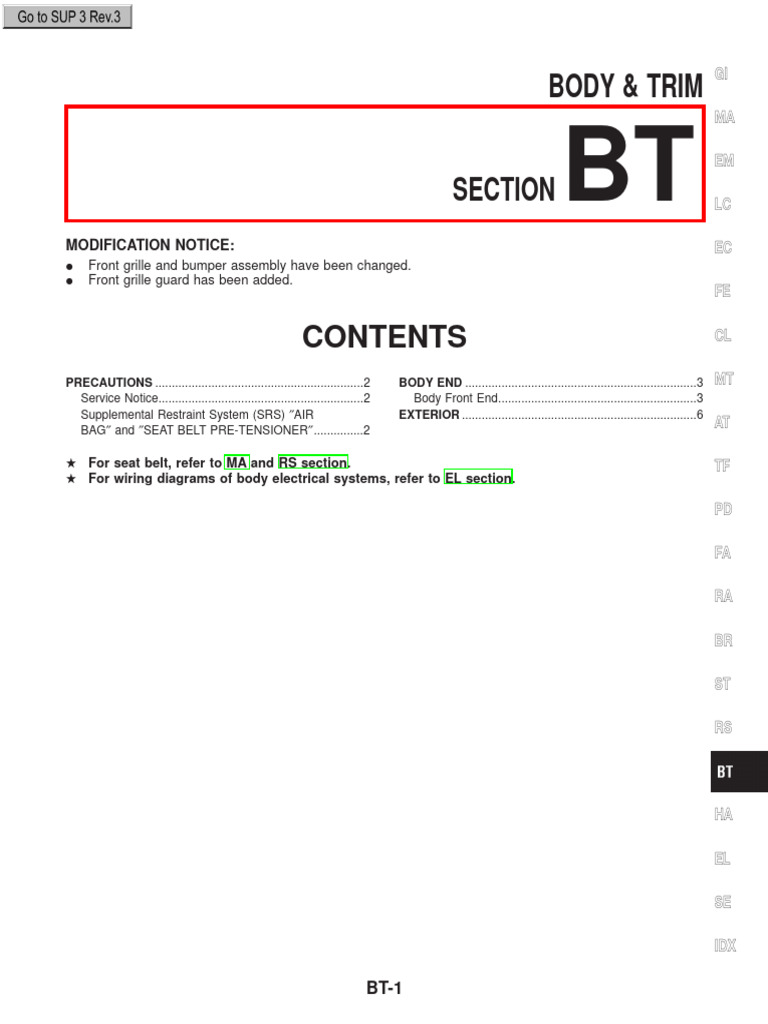bt | PDF | Airbag | Seat Belt