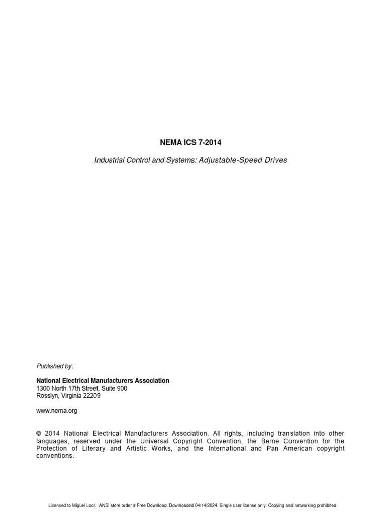 Nema Ics 7-2014 | PDF | Electric Motor | Safety