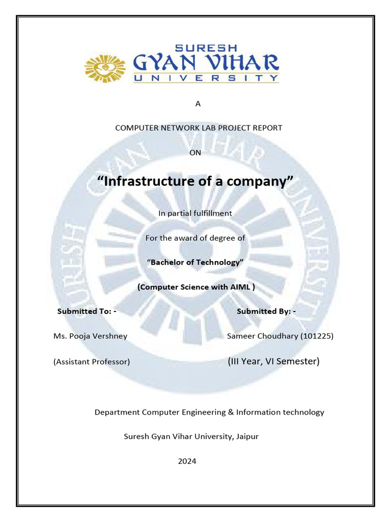 Network Infrastructure of A Company Project Report | PDF | Computer ...