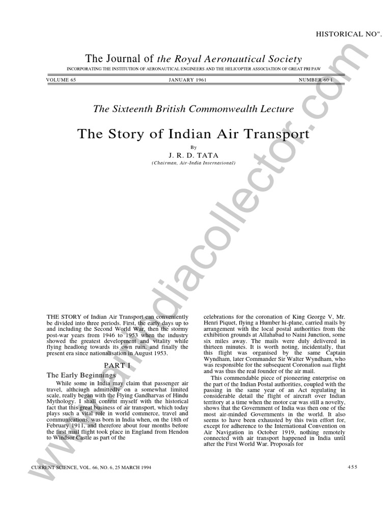 The Story of Indian Air Transport Watermark | PDF | Airlines | British Raj