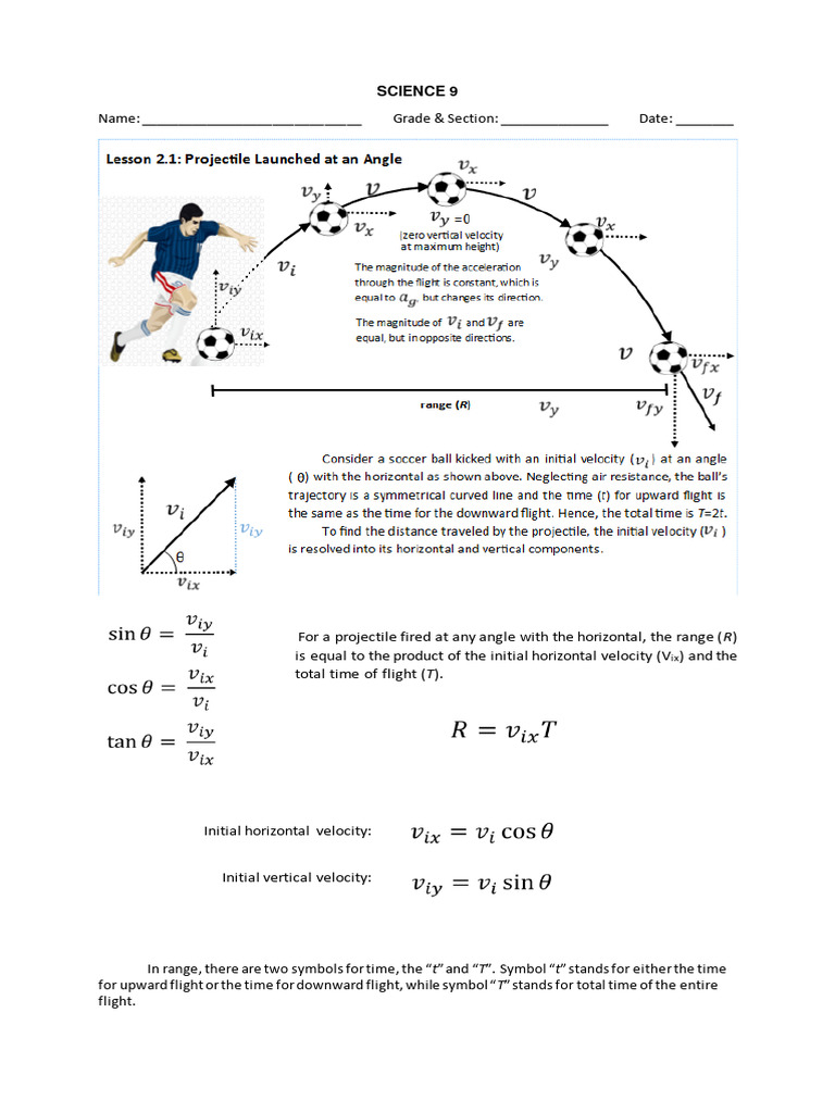 Projectile Motion Lesson 2 | PDF