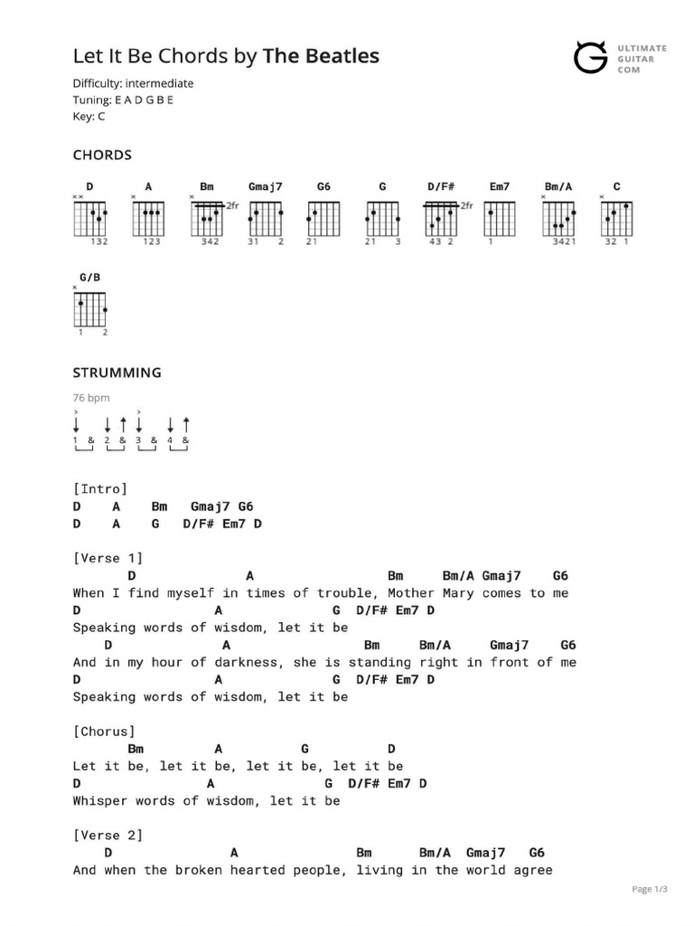 Let It Be Chords | PDF