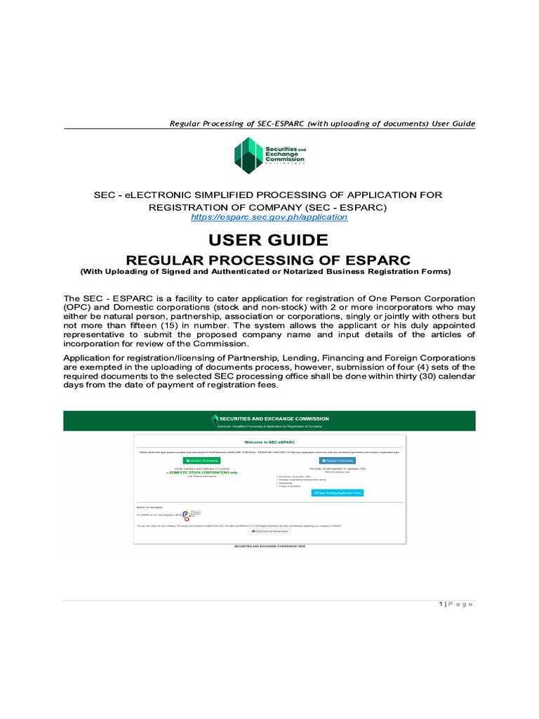 UserGuide-esparc - BSP APPROVAL | PDF