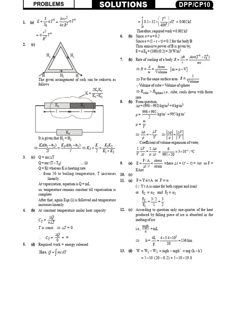phy - thermal Properties solutions | PDF | Continuum Mechanics | Quantity