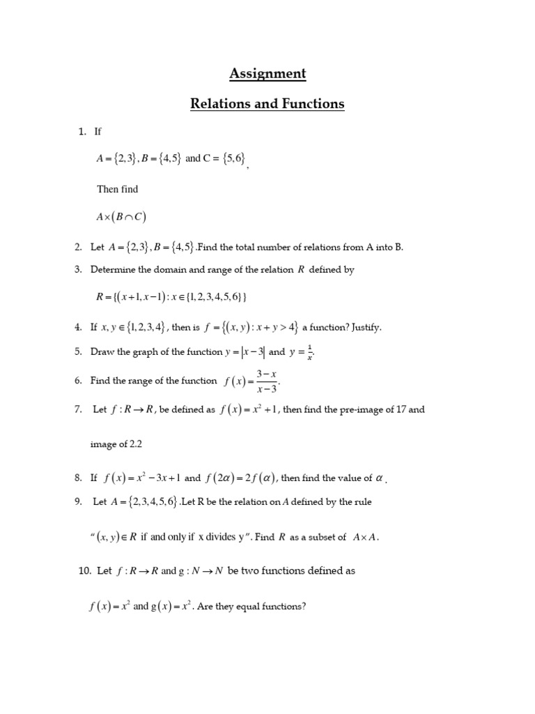 Relations&Functions | PDF Relations&Functions | PDF