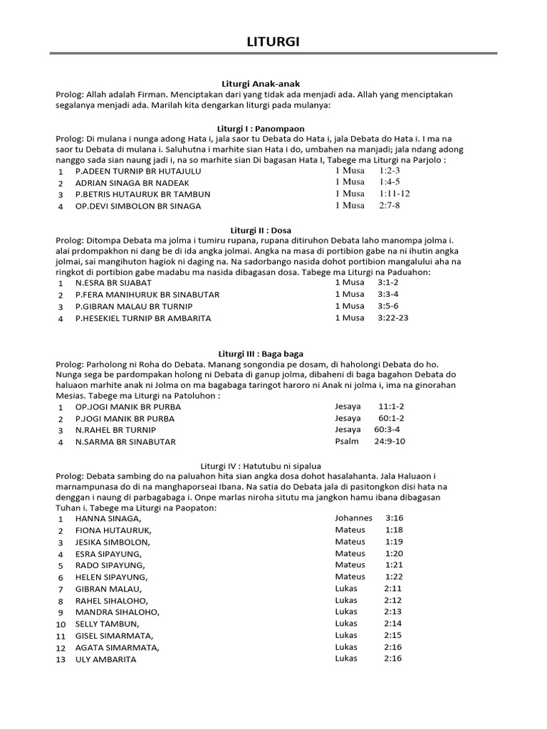 LITURGI Kembang | PDF