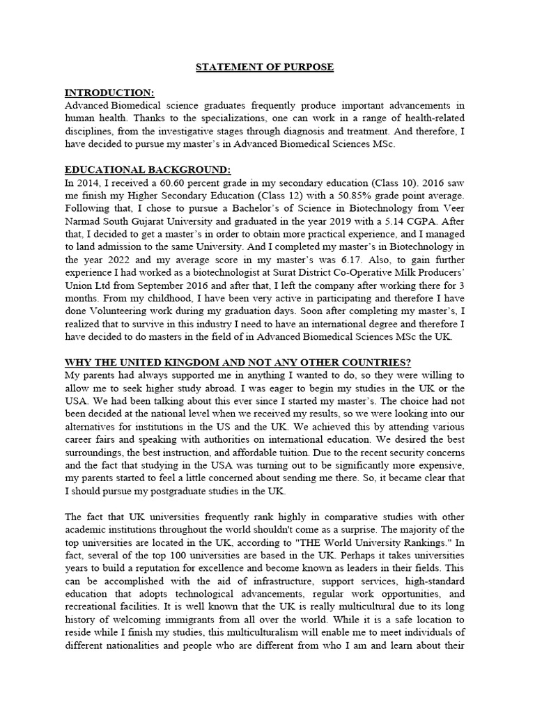 SOP SIR Harsh | PDF | Science | Master's Degree SOP SIR Harsh | PDF | Science | Master's Degree