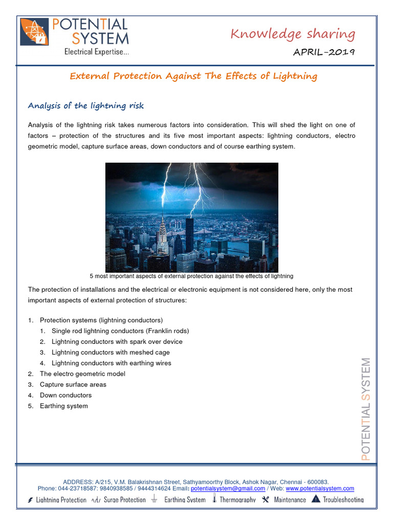 External Protection Against Effect of Lightning | Download Free PDF ...