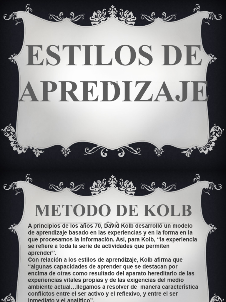 Estilos de Aprendizaje de David Kolb | PDF | Aprendizaje | Experiencia