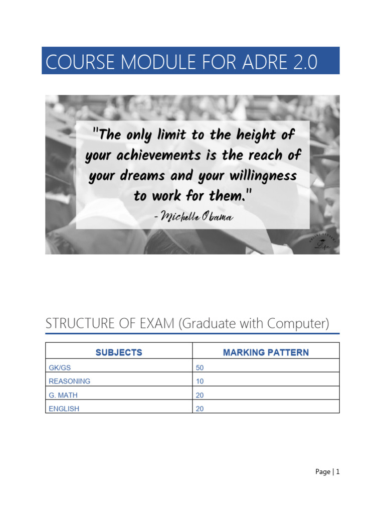 Course Module For Adre 2 | PDF | Mathematics