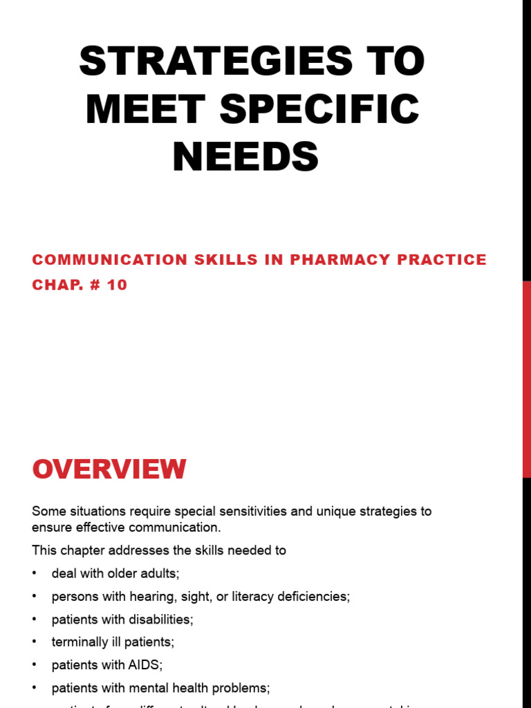 Strategies To Meet Specific Needs | PDF | Perception | Ageing