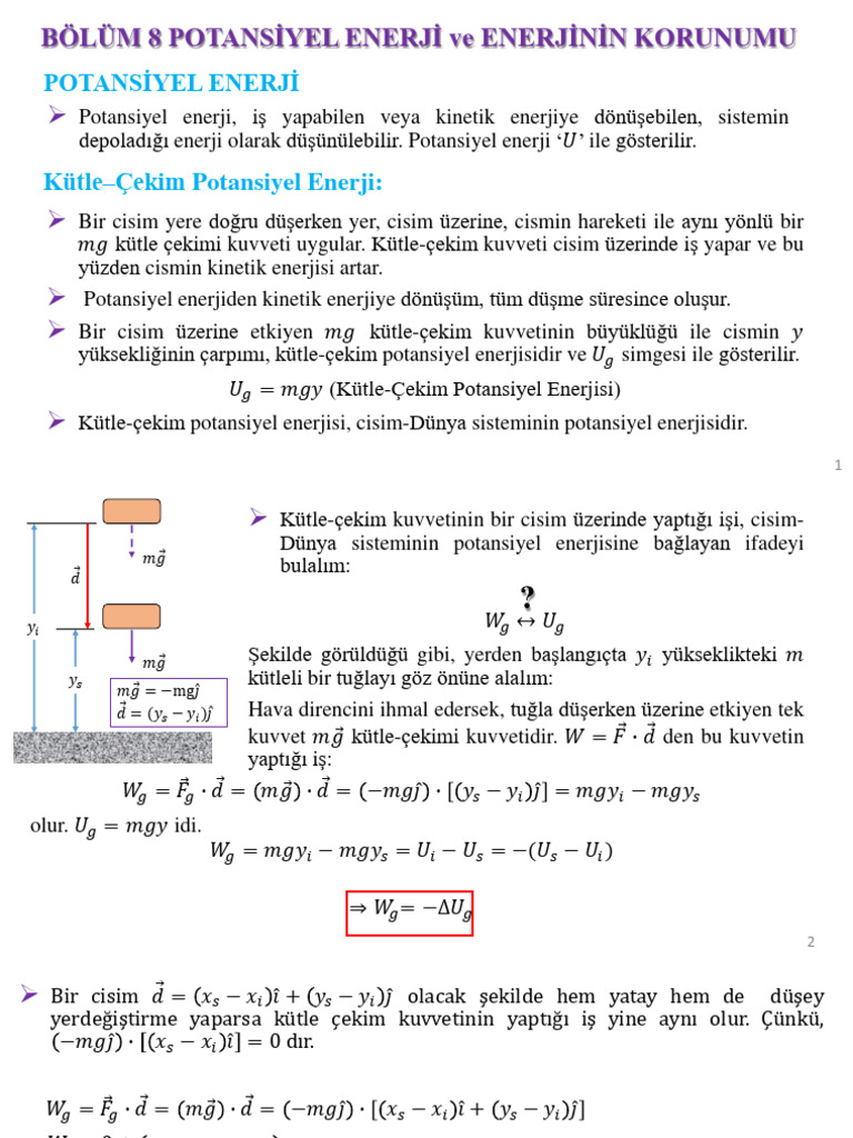 8 Bolum Potansiyelenerji Enerjininkorunumu | PDF