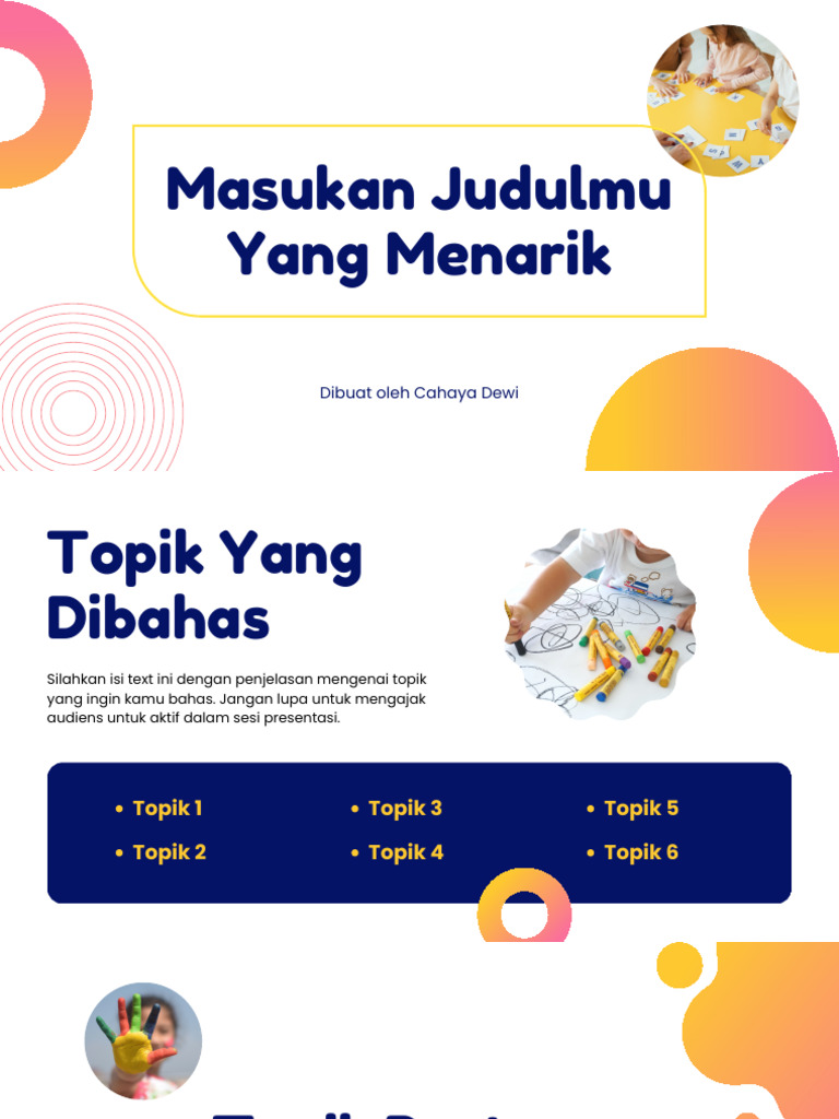 Putih Oren Biru Modern Simpel Pembelajaran Anak Anak Presentasi | PDF