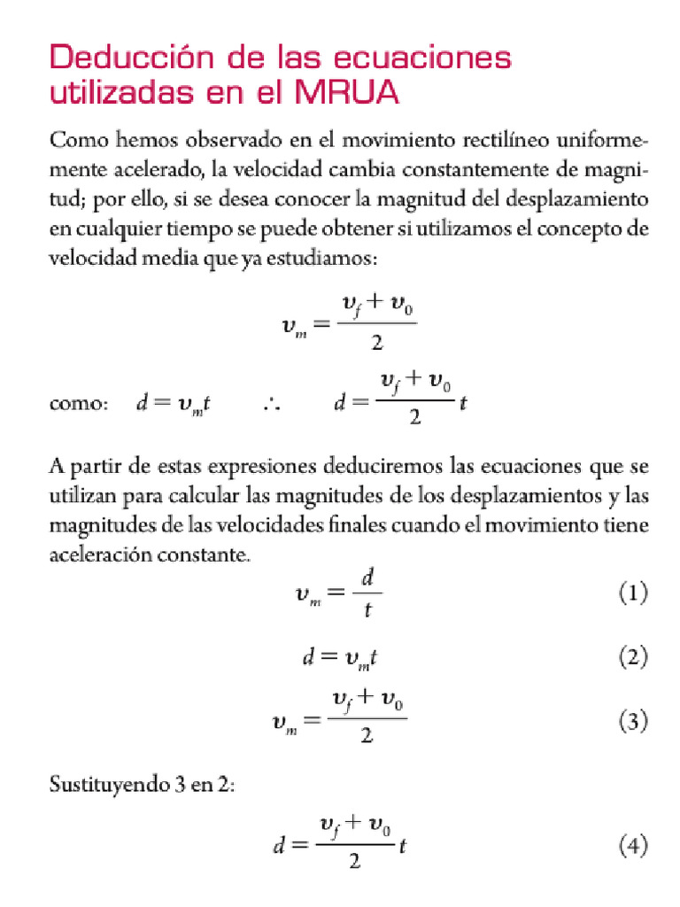 Formulas de Mrua | PDF