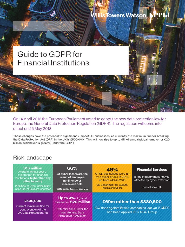 Guide To GDPR For Financial Institutions | PDF