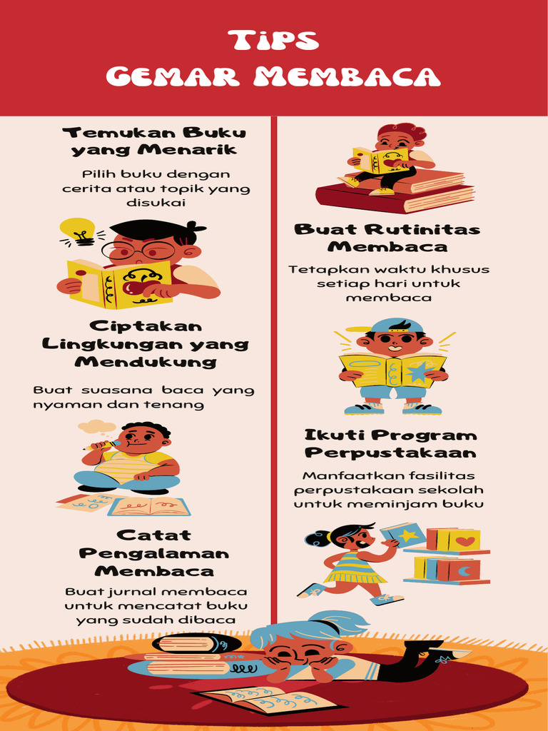 Coklat Sederhana Infografis Pendidikan Tips Gemar Membaca | PDF